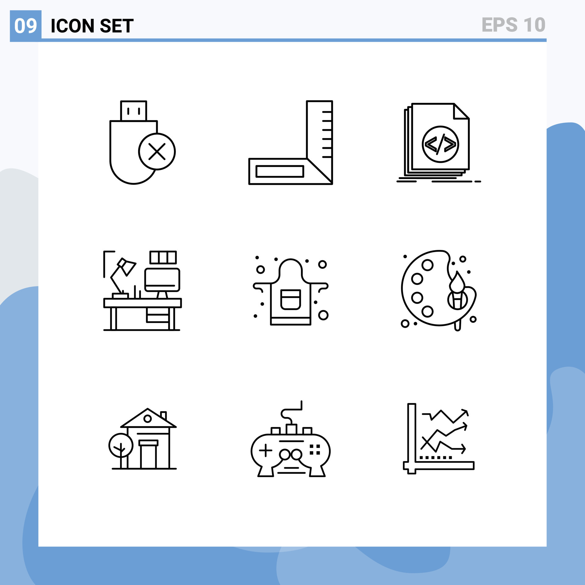 Set Of 9 Vector Outlines On Grid For Designer Lamp Code Designer Script Editable Vector Design