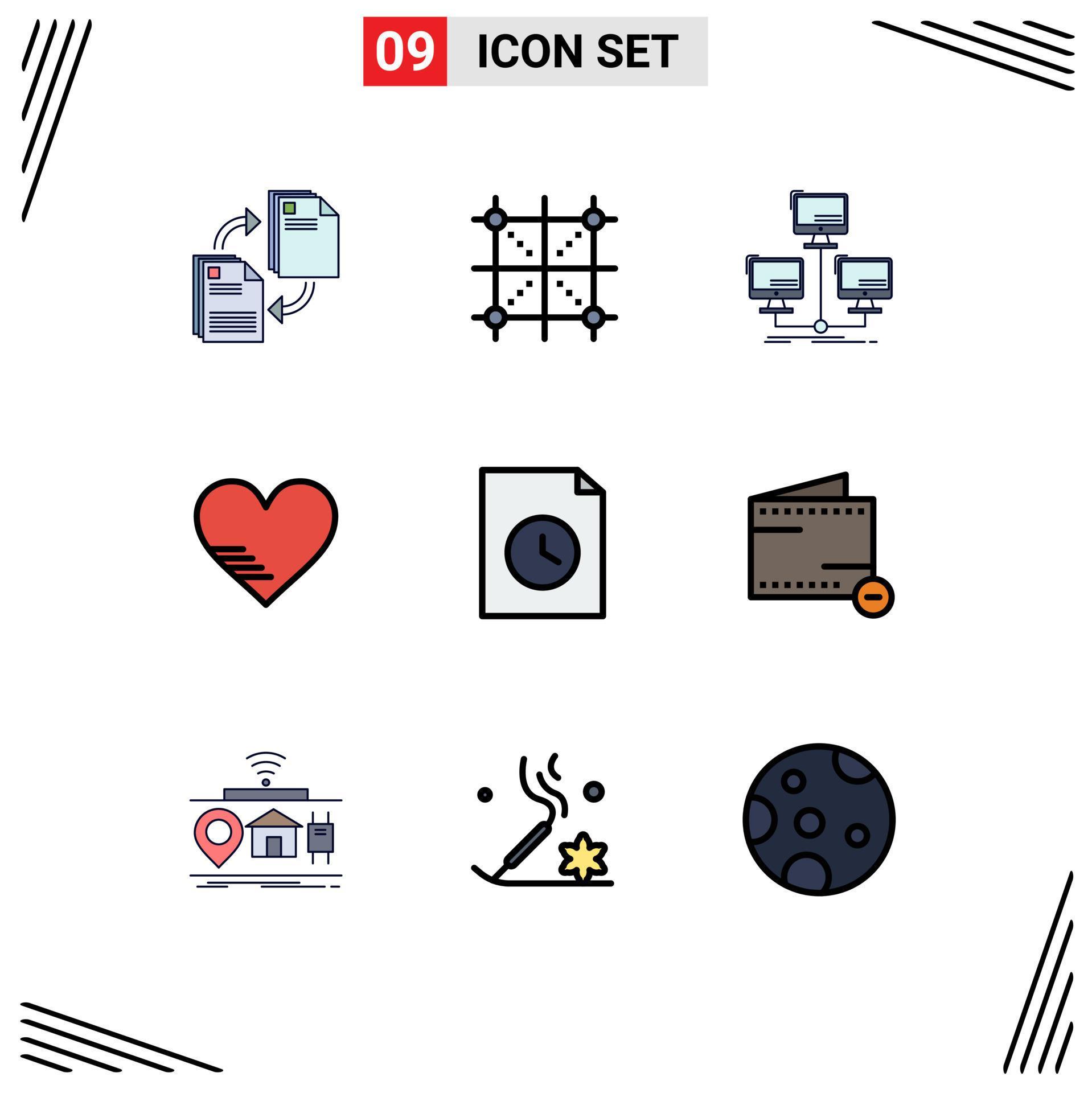 Stock Vector Icon Pack of 9 Line Signs and Symbols for like heart ...