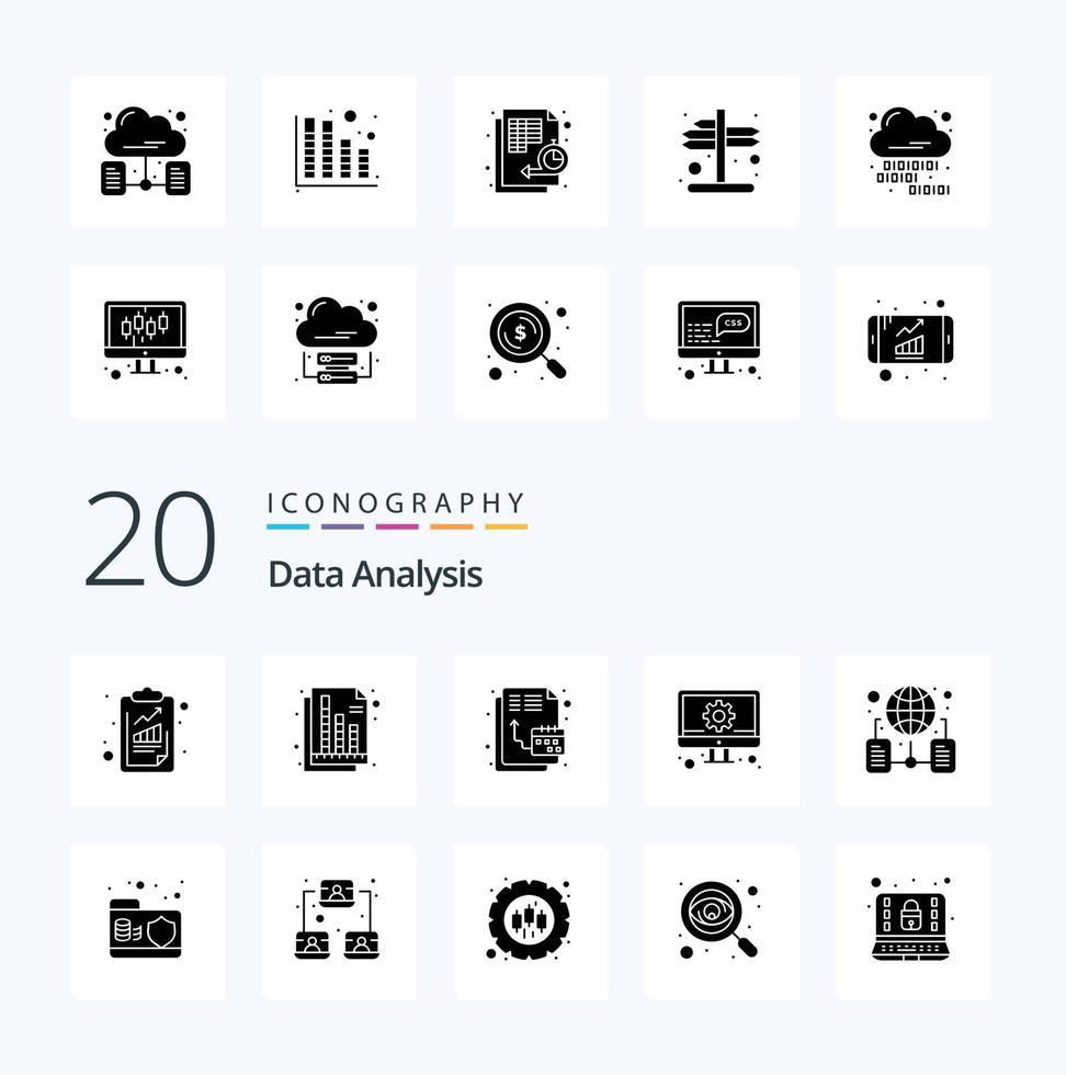 20 Data Analysis Solid Glyph icon Pack like data setting database management develop 19297876 ...