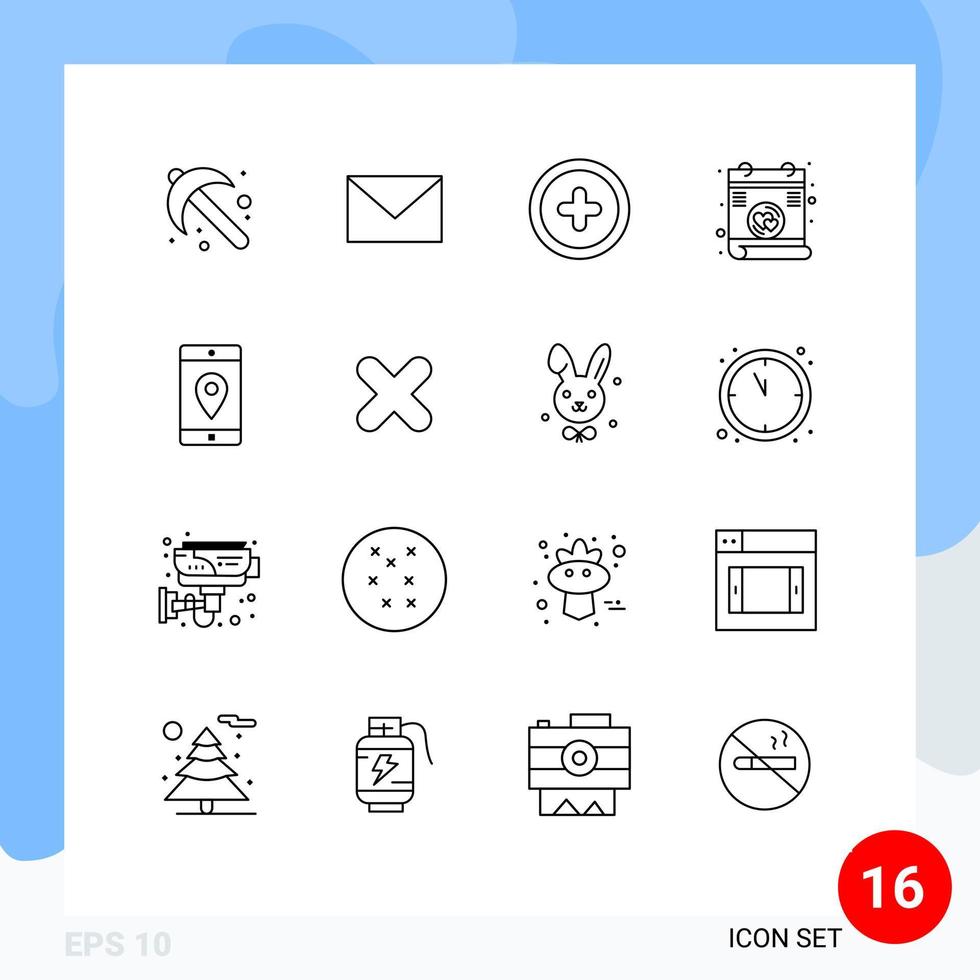 16 Universal Outlines Set For Web And Mobile Applications Location