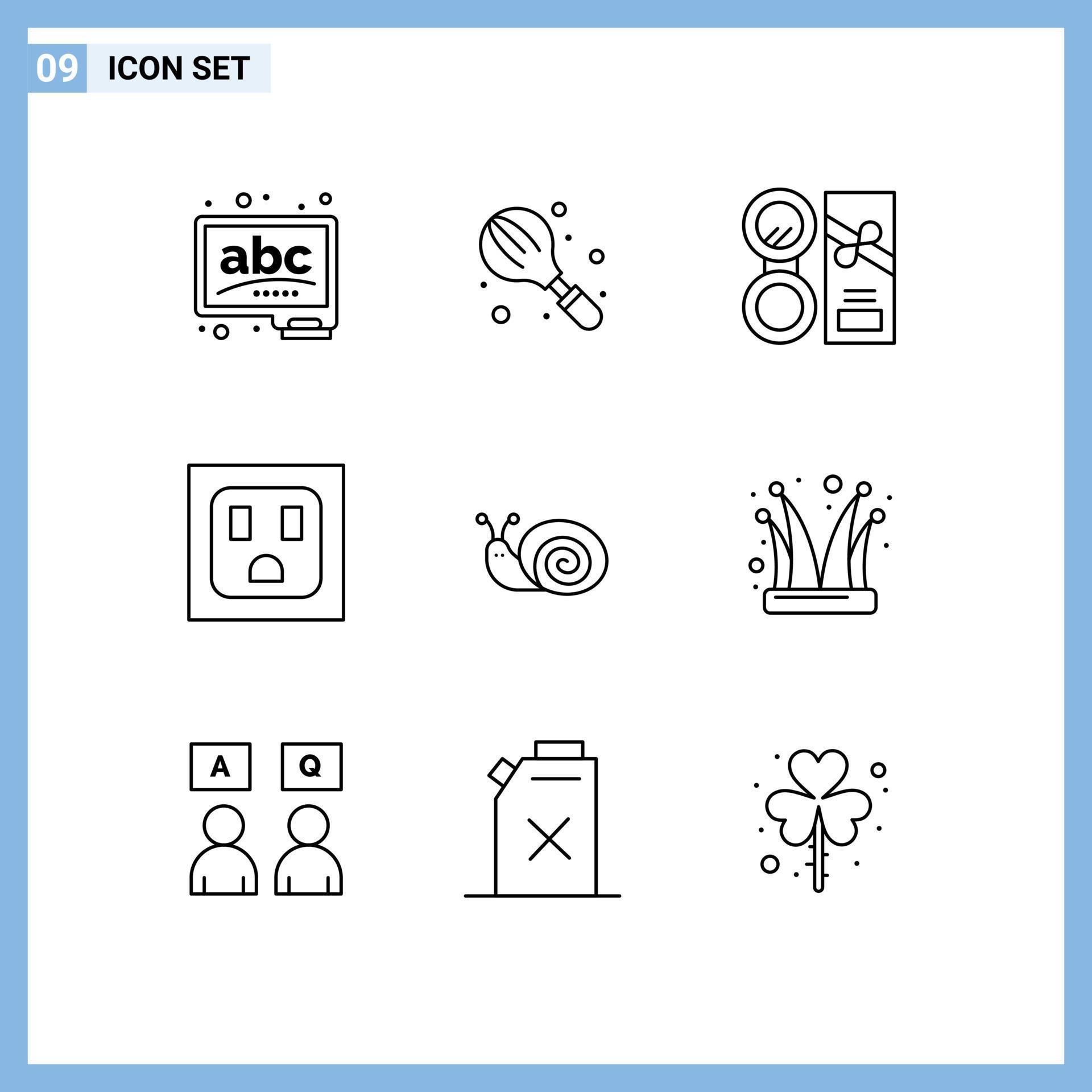 Modern Set Of 9 Outlines And Symbols Such As Easter Socket Mixer Electric Make Editable Vector