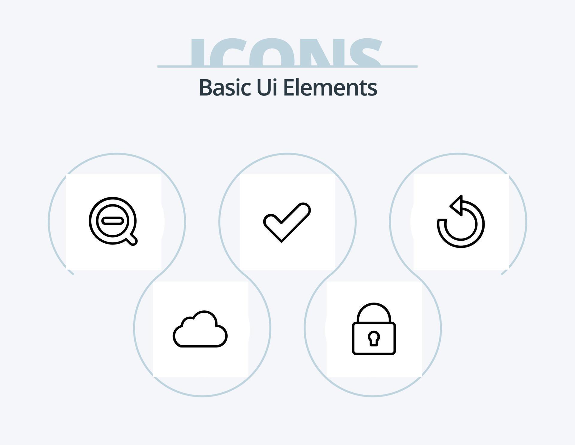 Basic Ui Elements Line Icon Pack 5 Icon Design Map World Arrow Mail