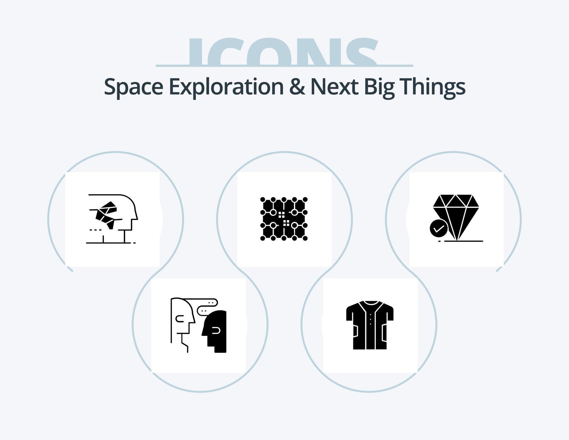 Space Exploration And Next Big Things Glyph Icon Pack 5 Icon Design ...