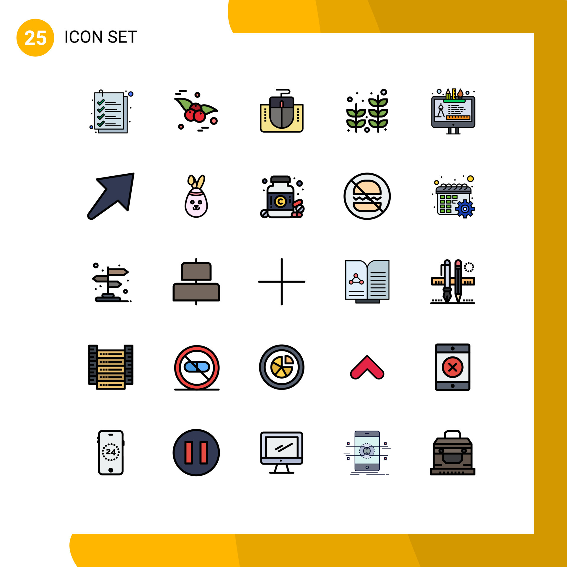 Set Of 25 Modern Ui Icons Symbols Signs For Web Design Interface Tree Palm Editable Vector