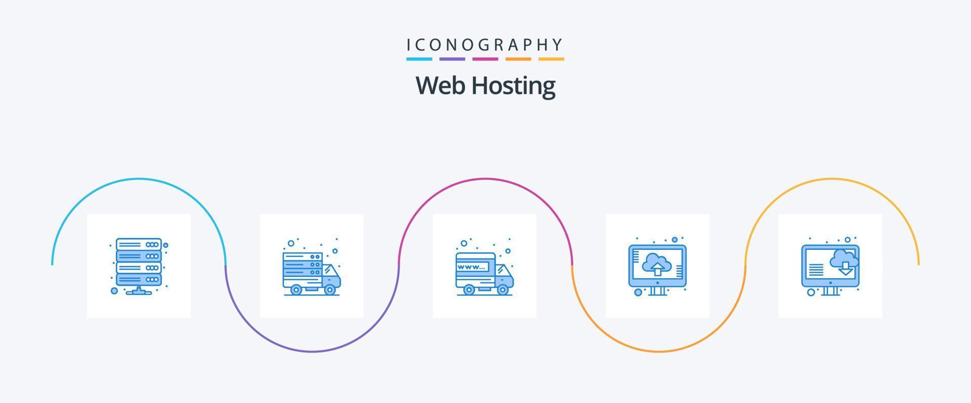 Web Hosting Blue 5 Icon Pack Including Cloud Storage Web Server Computer Domain 19305344