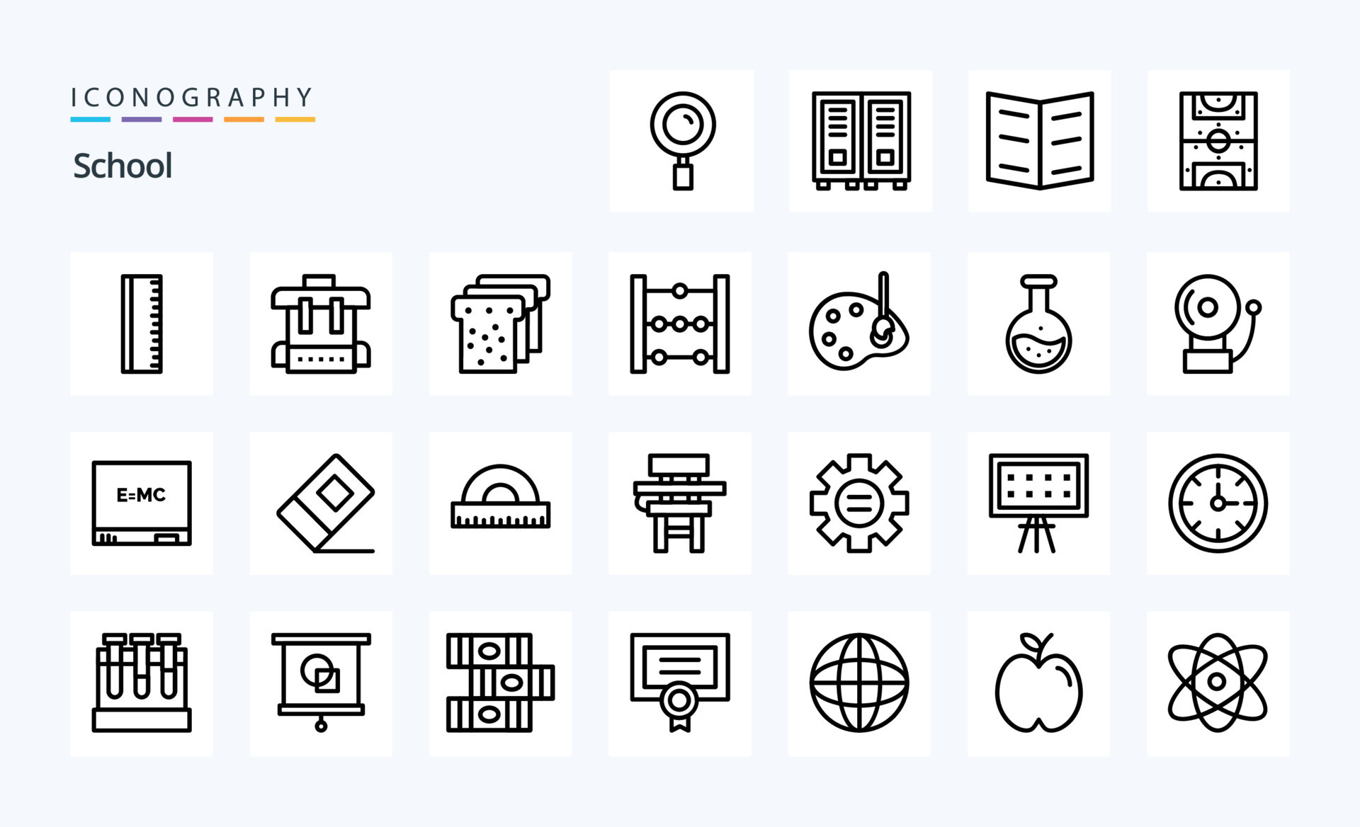 25 School Line icon pack 19327213 Vector Art at Vecteezy