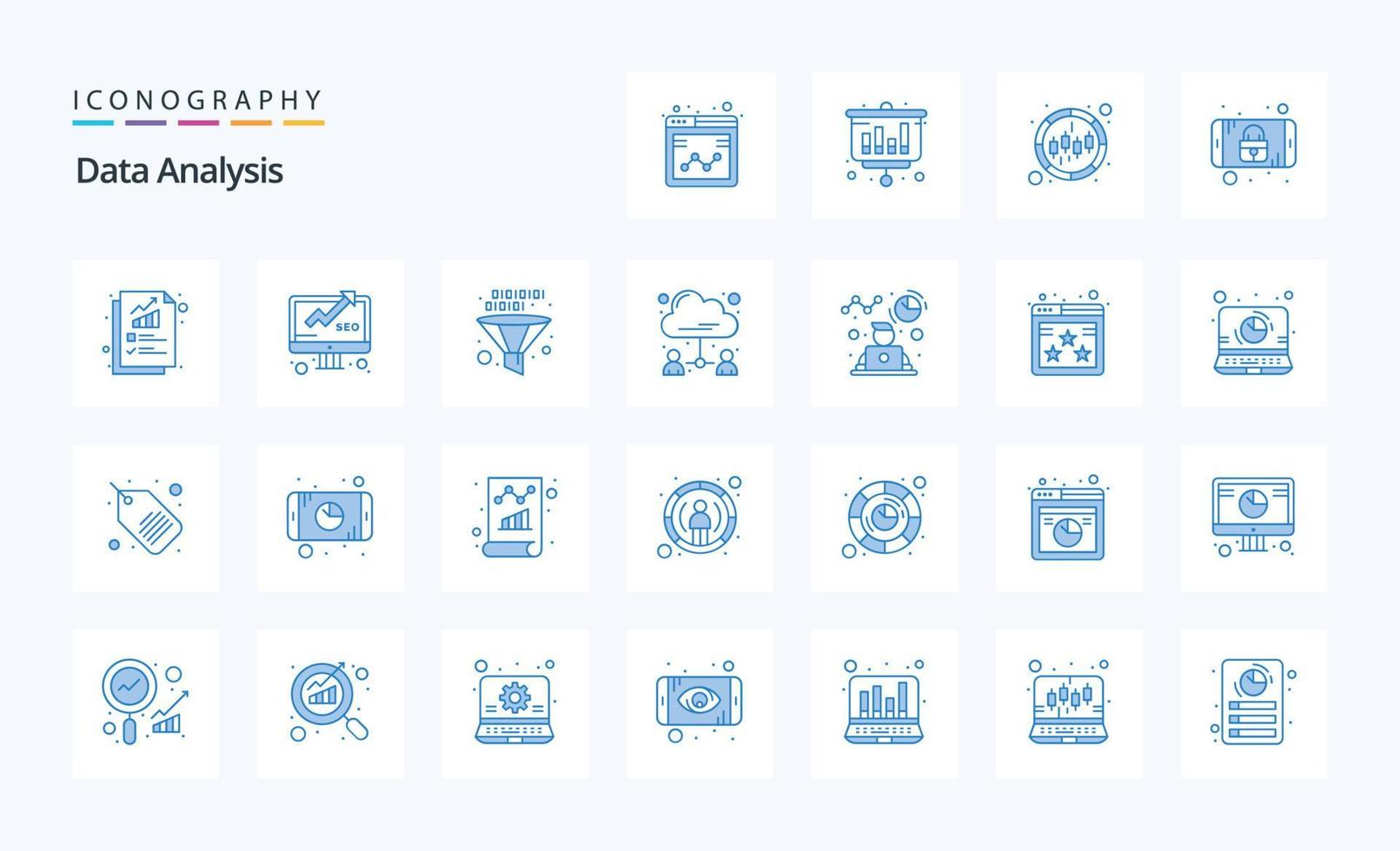 25 Data Analysis Blue icon pack 19362288 Vector Art at Vecteezy