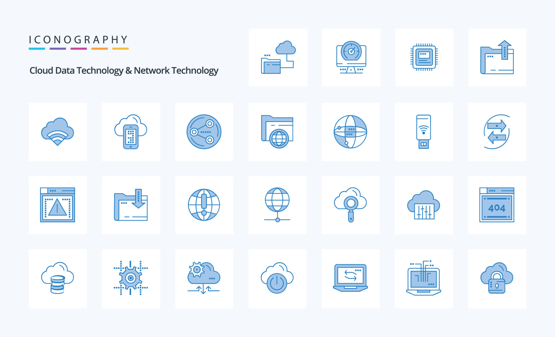 25 Cloud Data Technology And Network Technology Blue icon pack 19370024 ...