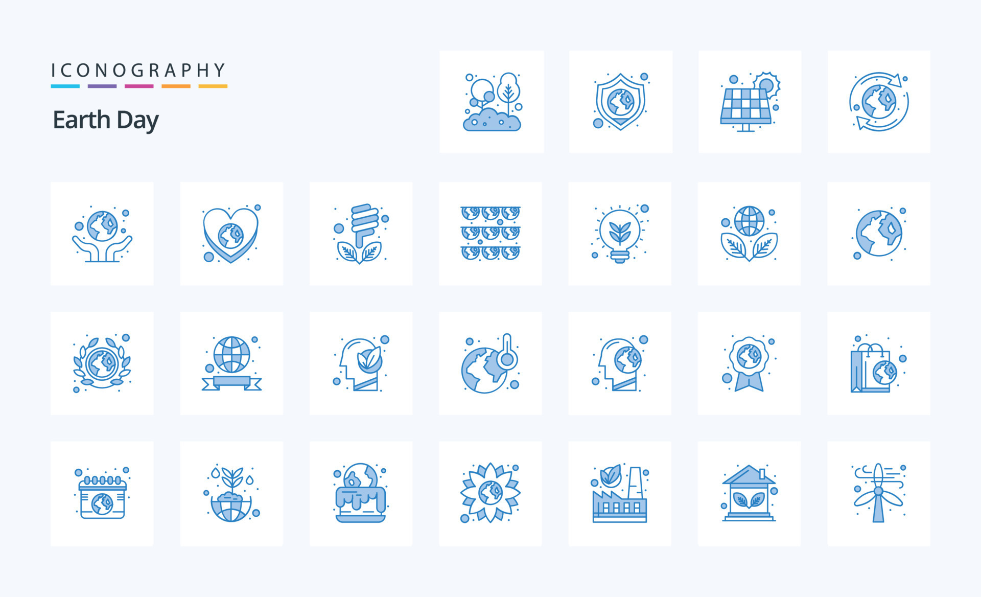 25 Earth Day Blue icon pack 19385928 Vector Art at Vecteezy