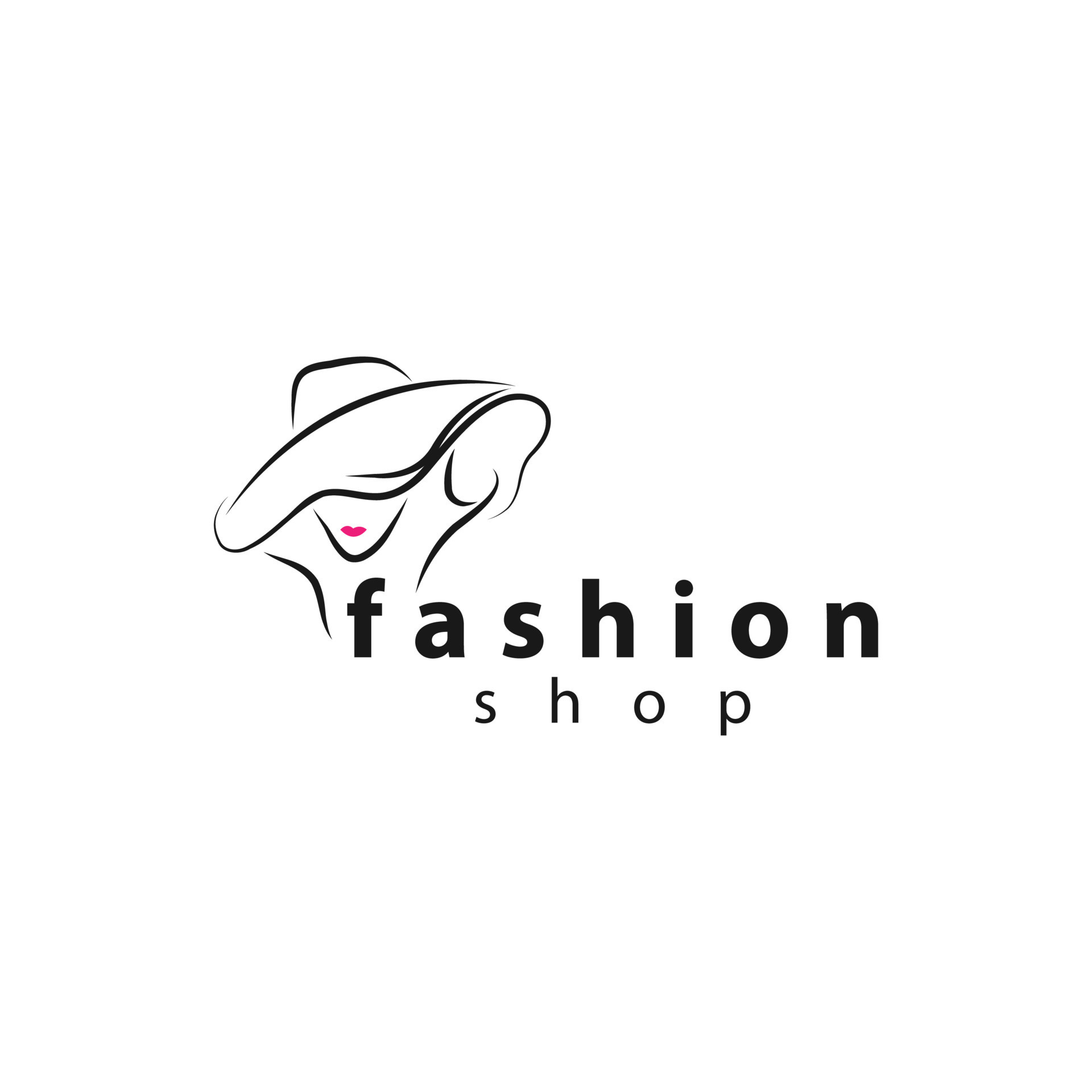 Fashion Shop Glamour Elegant Woman Silhouette Logo Design Vector Template Lady Negative Space