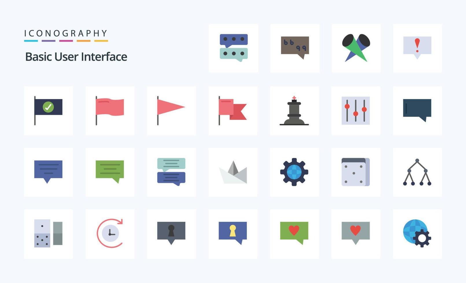 25 Basic Flat color icon pack 19420359 Vector Art at Vecteezy