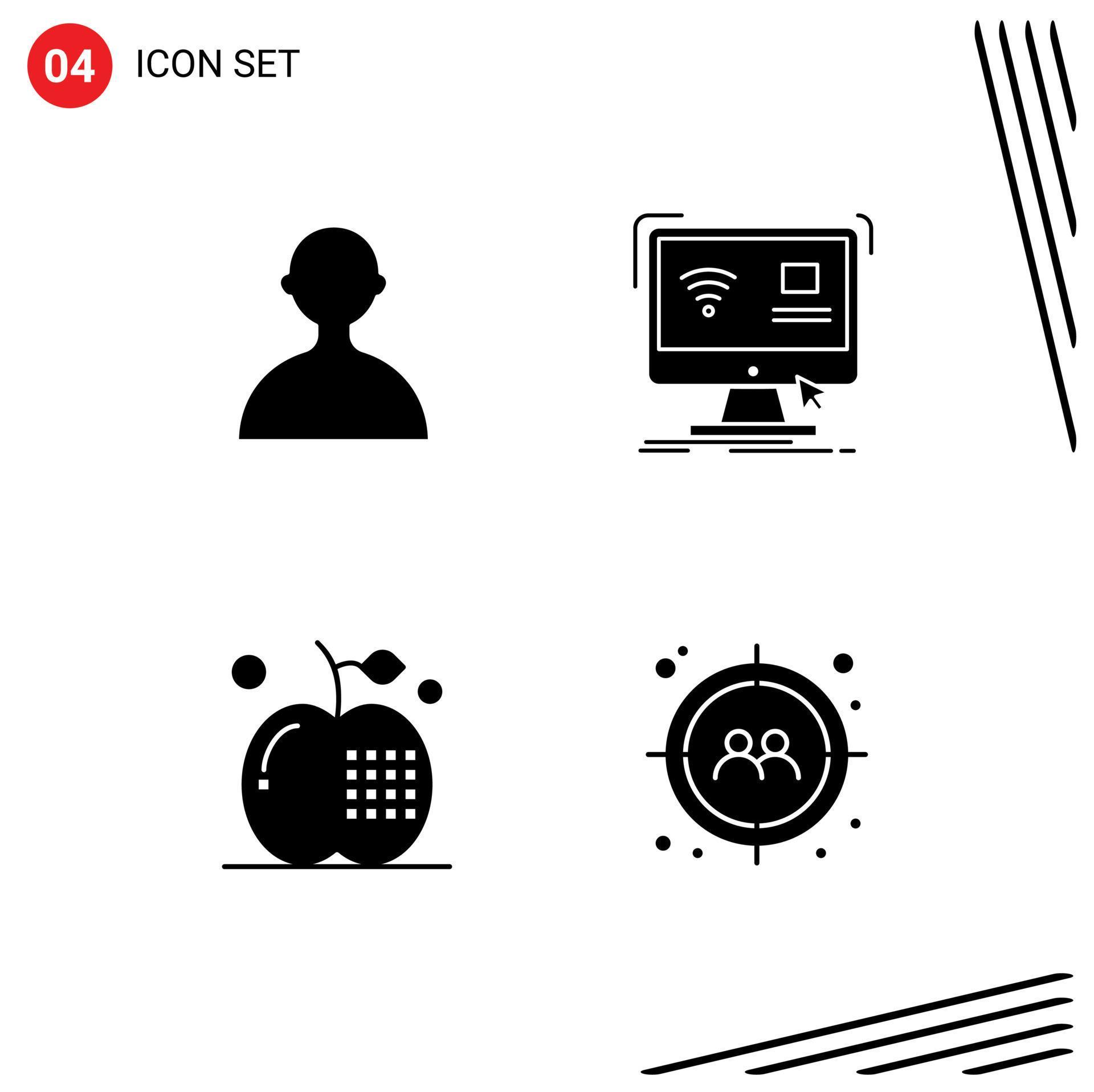 User Interface Pack Of 4 Basic Solid Glyphs Of Avatar Cooking Control Remote Food Editable