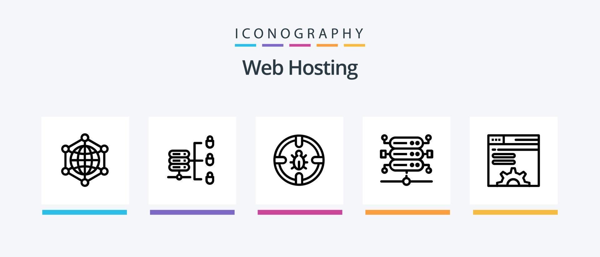 Web Hosting Line 5 Icon Pack Including Web Data Setting Analytics Server Rack Creative
