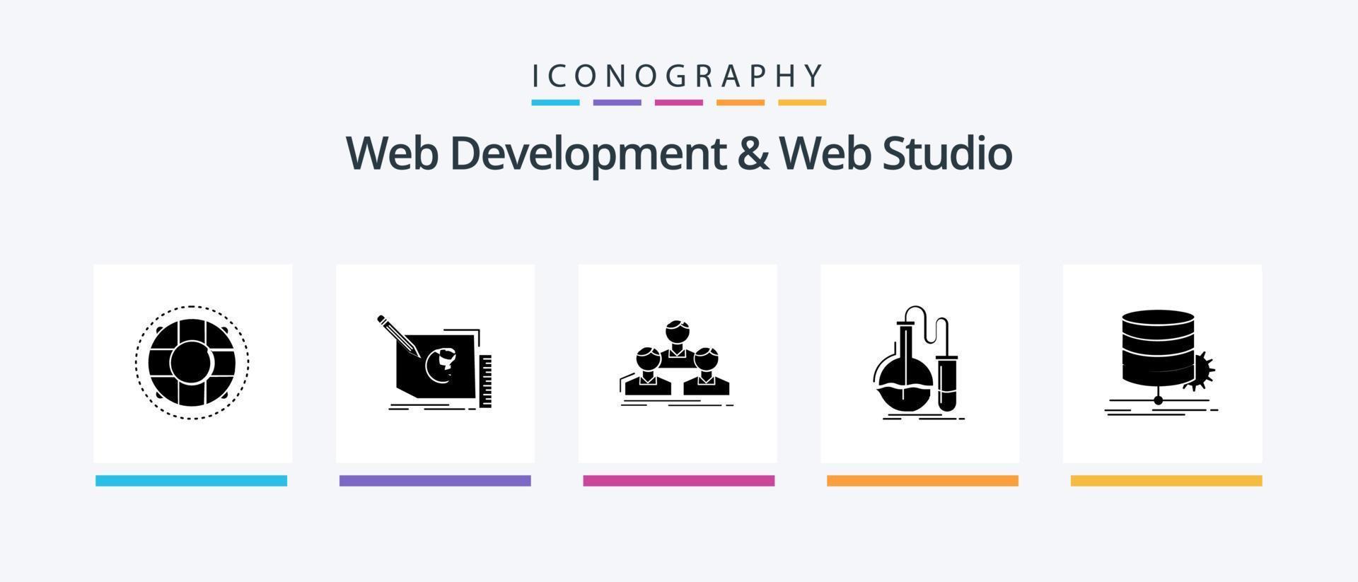 Web Development And Web Studio Glyph 5 Icon Pack Including flask ...