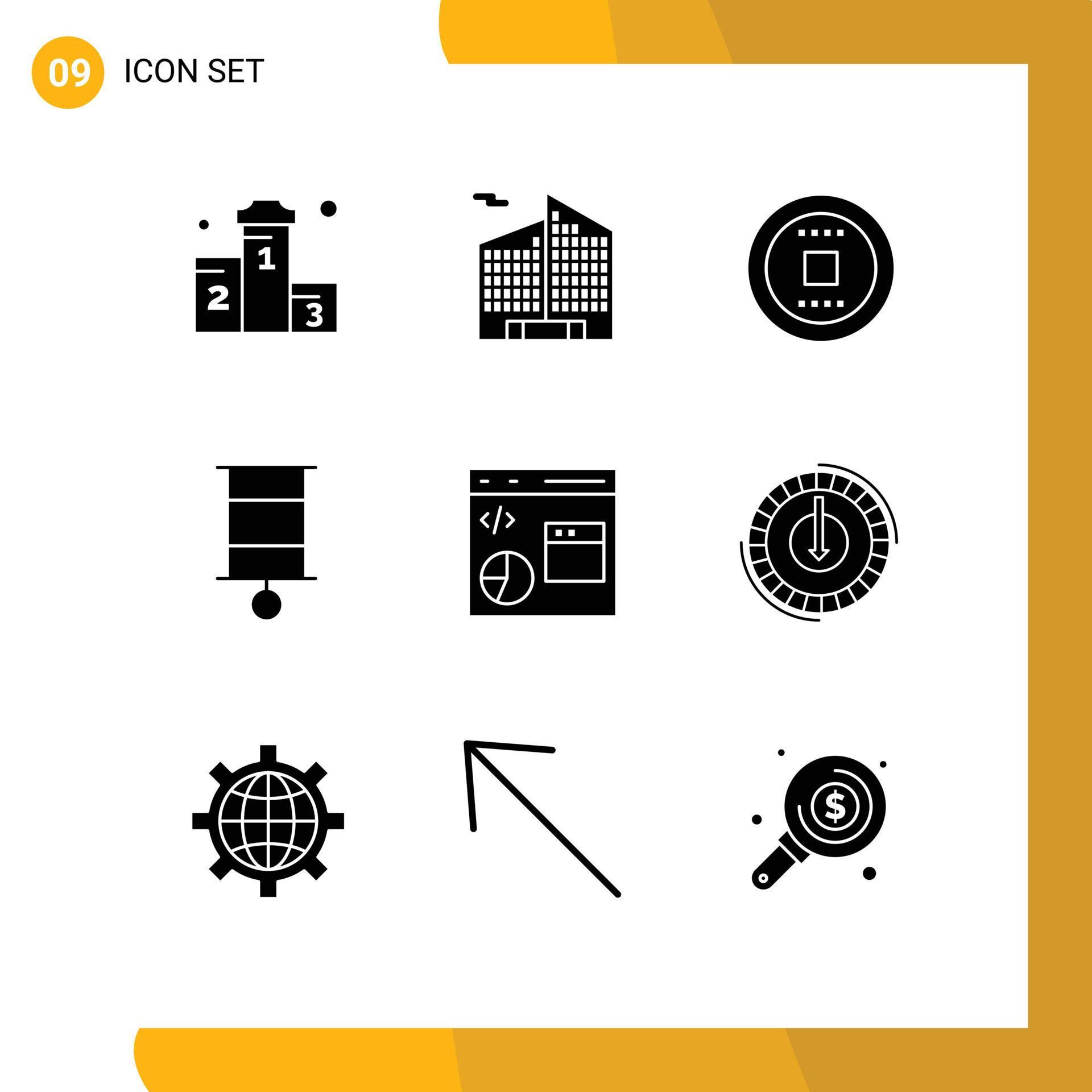 Stock Vector Icon Pack of 9 Line Signs and Symbols for data toy control ...