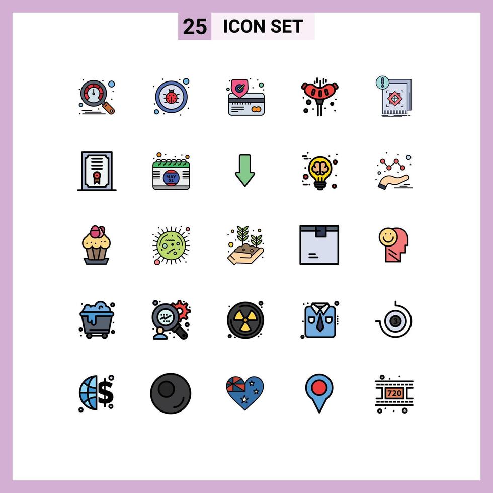 User Interface Pack Of 25 Basic Filled Line Flat Colors Of Infrastructure Structure Payment