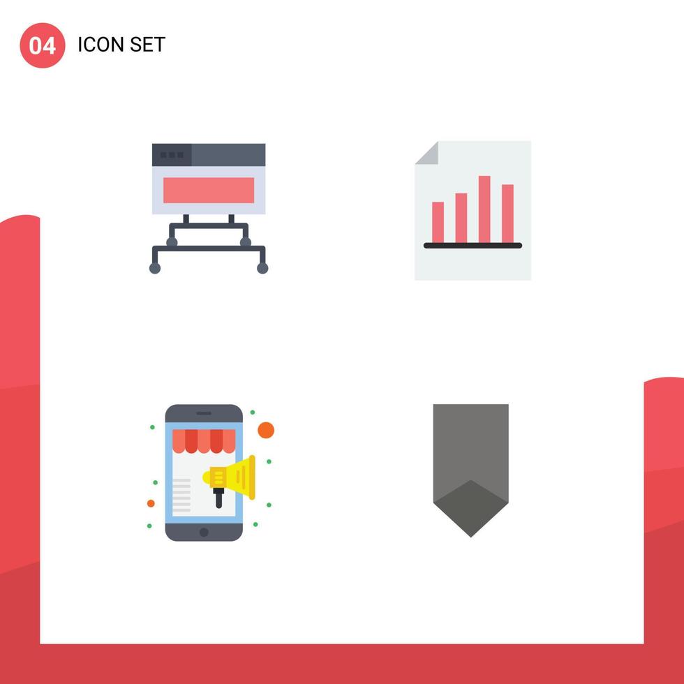 4 Flat Icon concept for Websites Mobile and Apps computer online ...