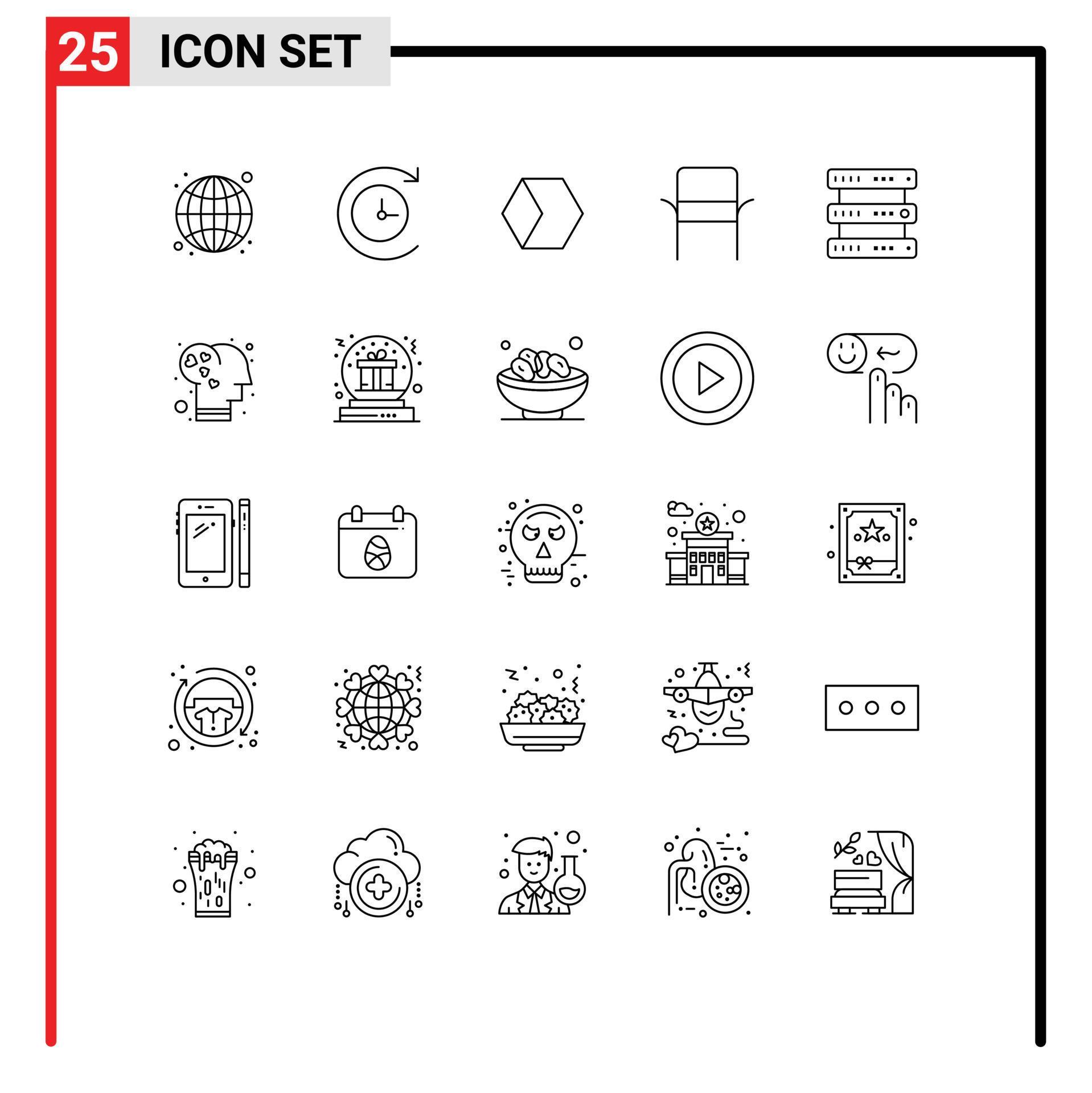 Set Of 25 Modern Ui Icons Symbols Signs For Storage Hosting Charts