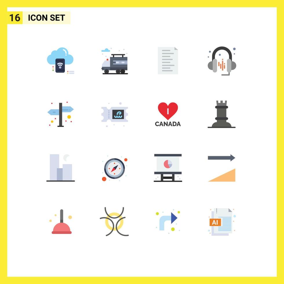 16 Universal Flat Colors Set For Web And Mobile Applications Ticket Navigation Code Direction