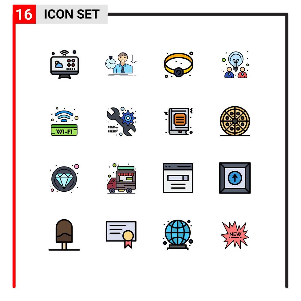 Stock Vector Icon Pack of 16 Line Signs and Symbols for sign ...