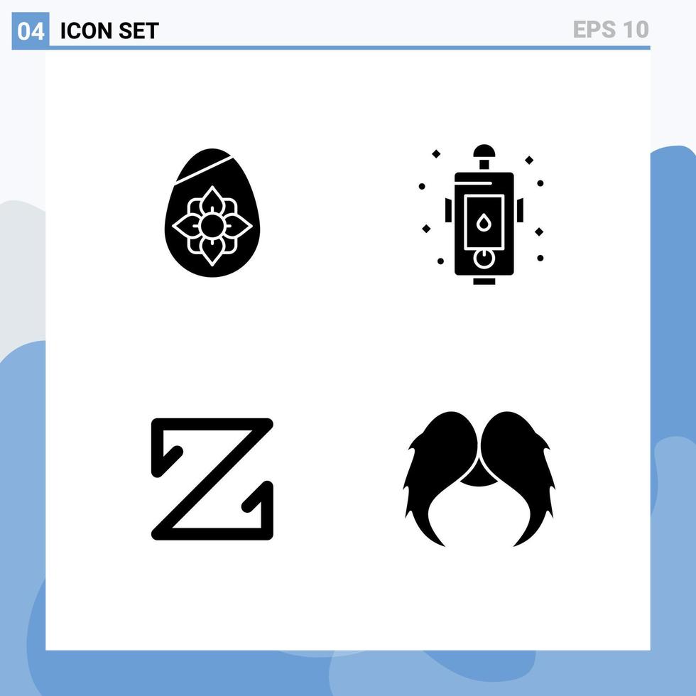 Set Of 4 Modern Ui Icons Symbols Signs For Decoration Z Coin Egg Design Crypto Editable Vector