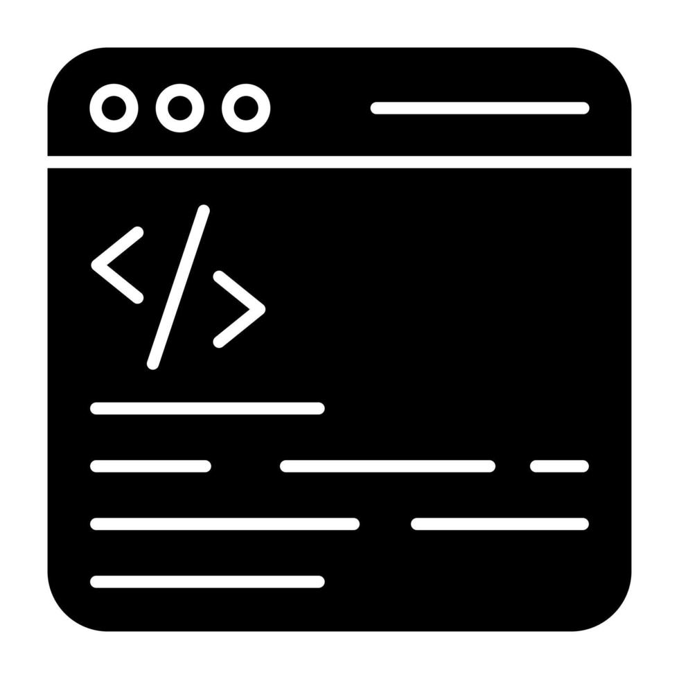 Solid design icon of web coding 19435631 Vector Art at Vecteezy