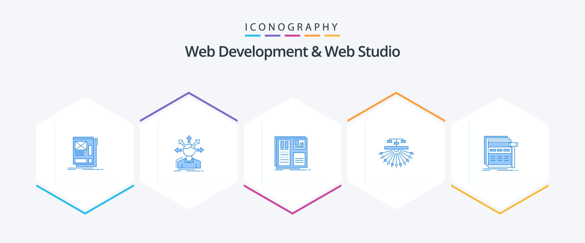 Web Development And Web Studio 25 Blue icon pack including site ...