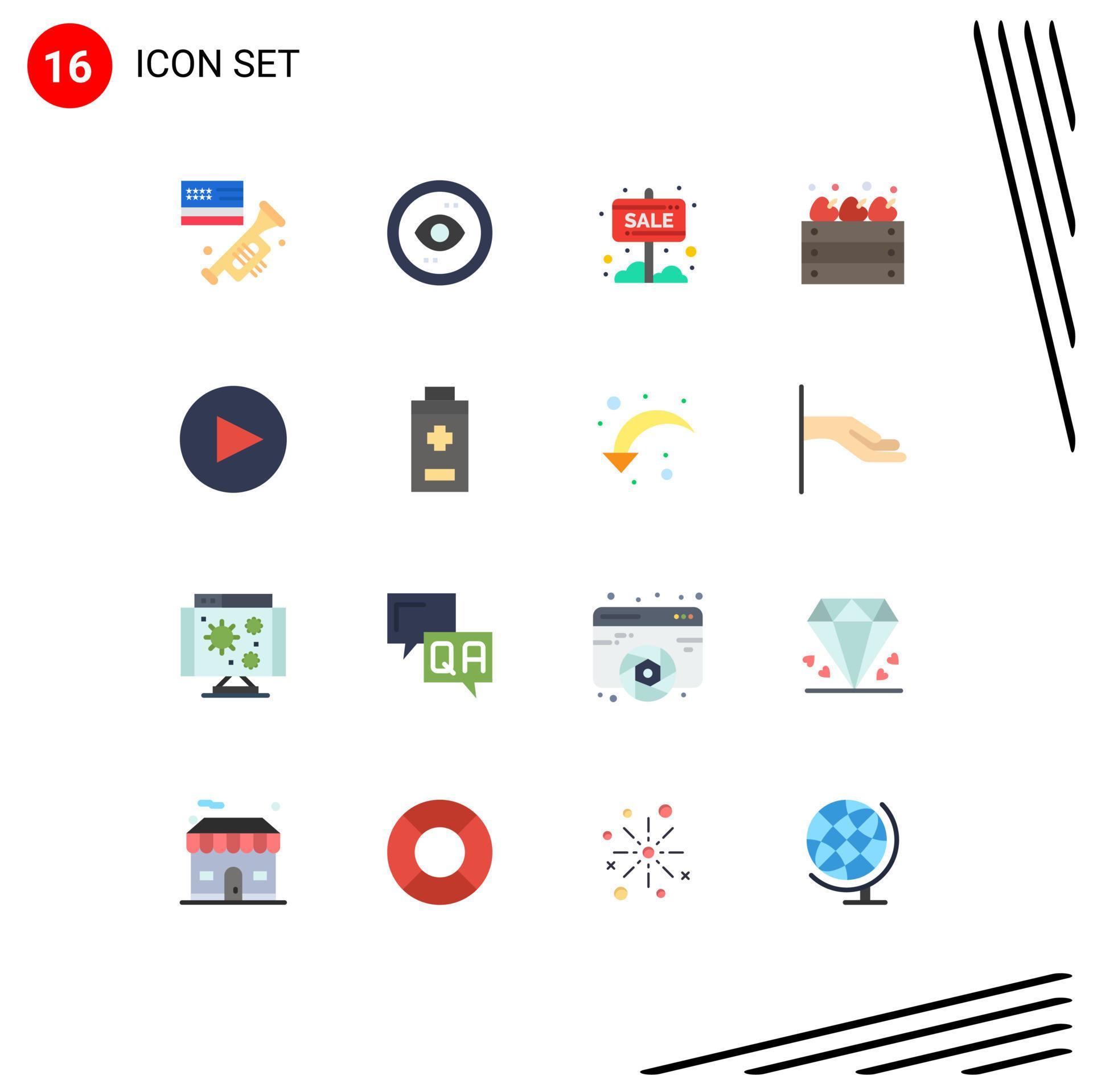 16 Universal Flat Colors Set For Web And Mobile Applications Farming Apples View Agriculture