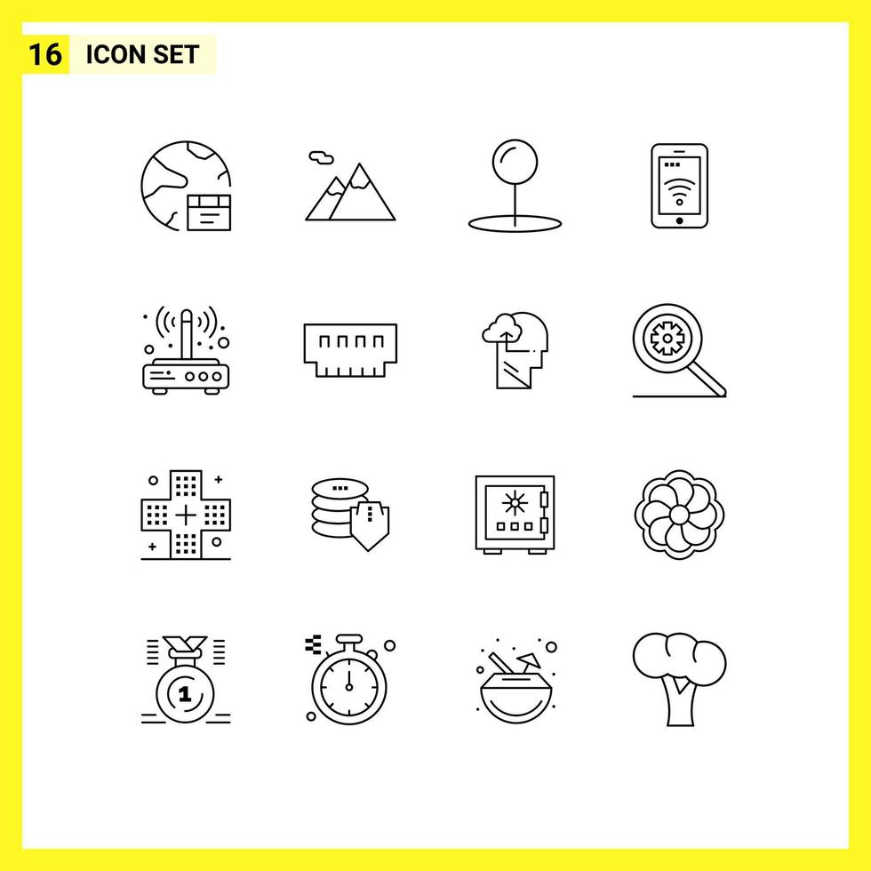 16 Thematic Vector Outlines And Editable Symbols Of Wifi Modem Coordinate Wifi Sign Editable