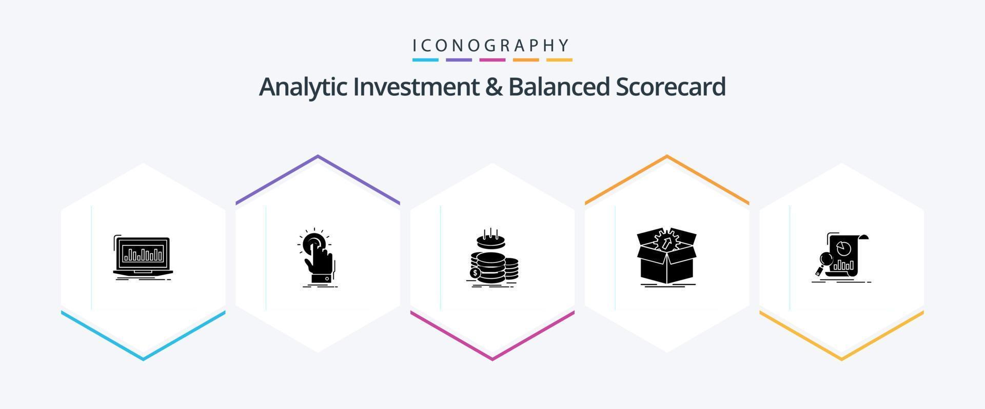 Analytic Investment And Balanced Scorecard 25 Glyph Icon Pack Including