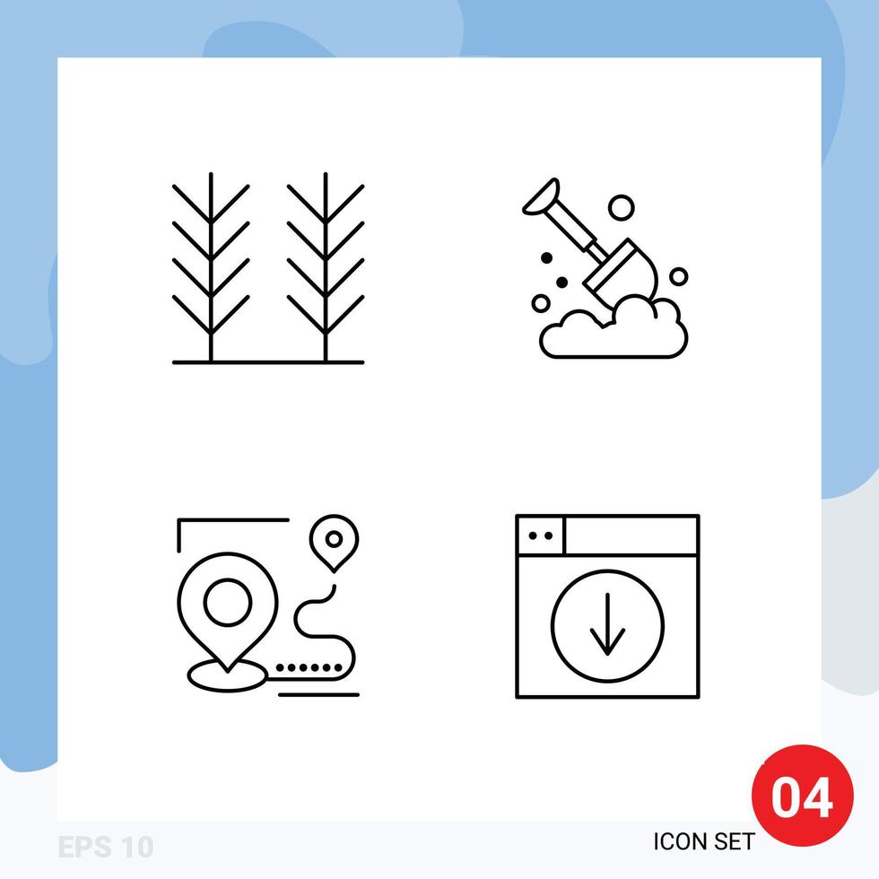 Stock Vector Icon Pack Of 4 Line Signs And Symbols For Cereal Target