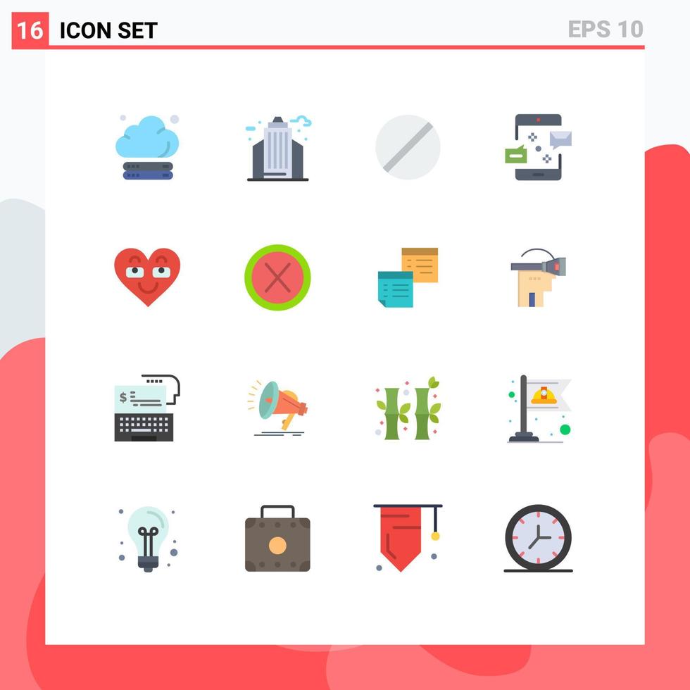 Stock Vector Icon Pack of 16 Line Signs and Symbols for message email ...