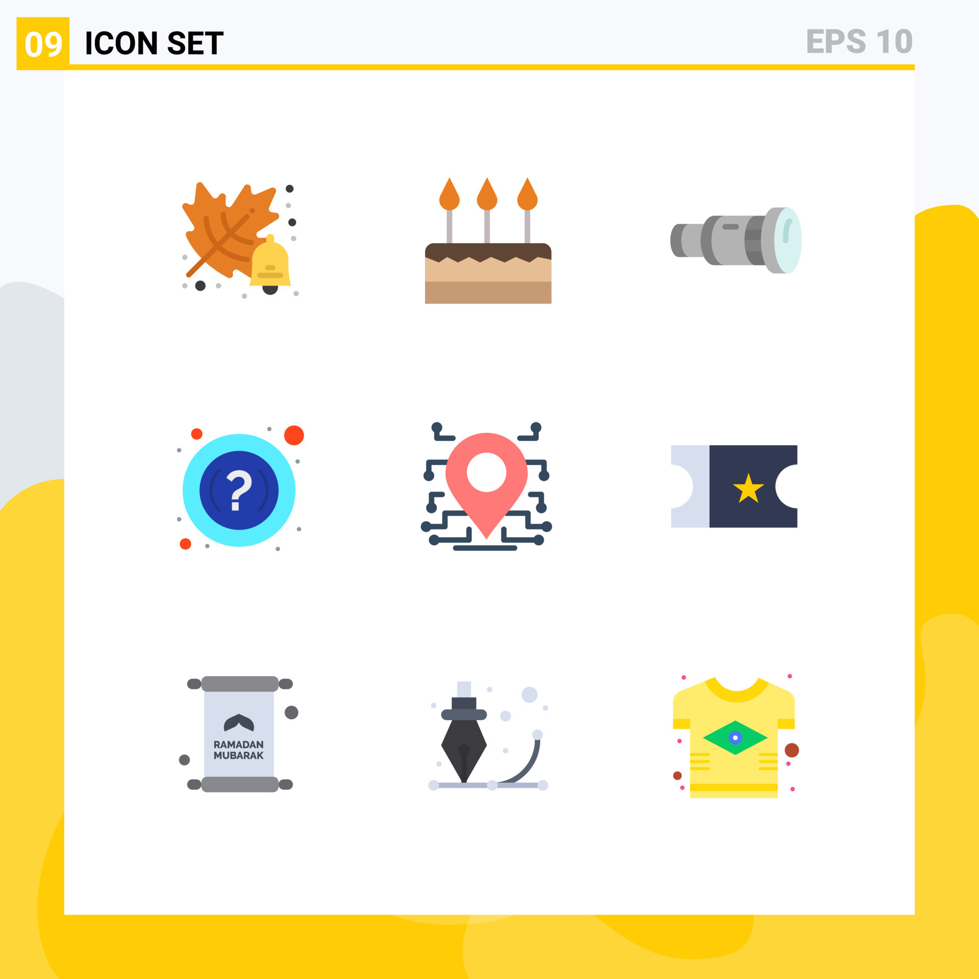 9 Flat Color Concept For Websites Mobile And Apps Processor Support Cam Help Media Editable