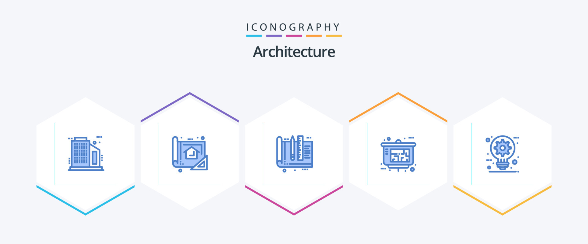 Architecture 25 Blue icon pack including architect. property ...
