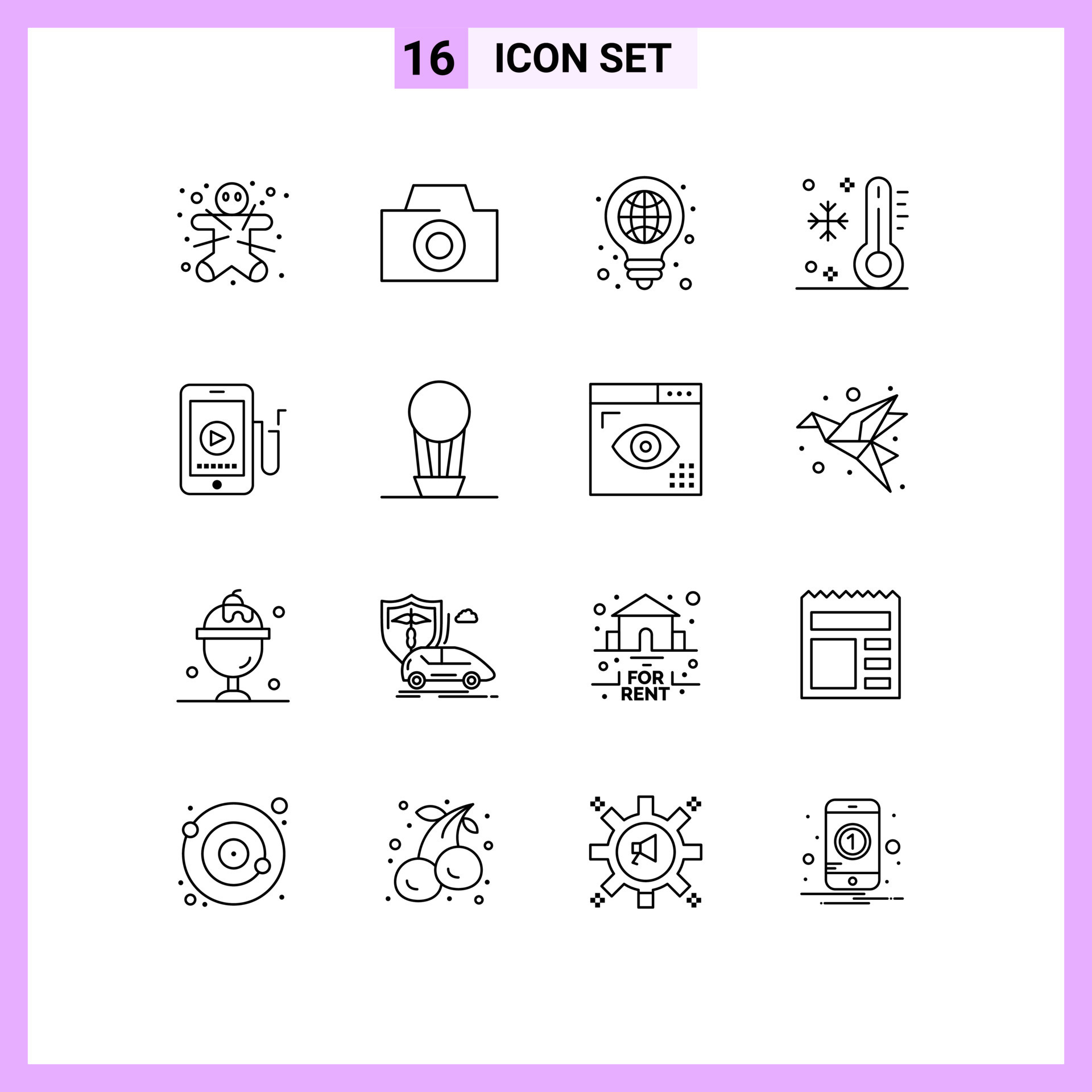 16 Universal Outlines Set For Web And Mobile Applications Mobile