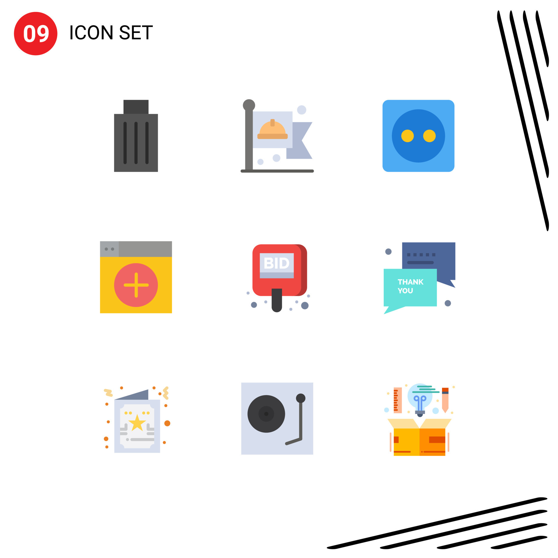 Set Of 9 Vector Flat Colors On Grid For App New Labour Window Power Editable Vector Design