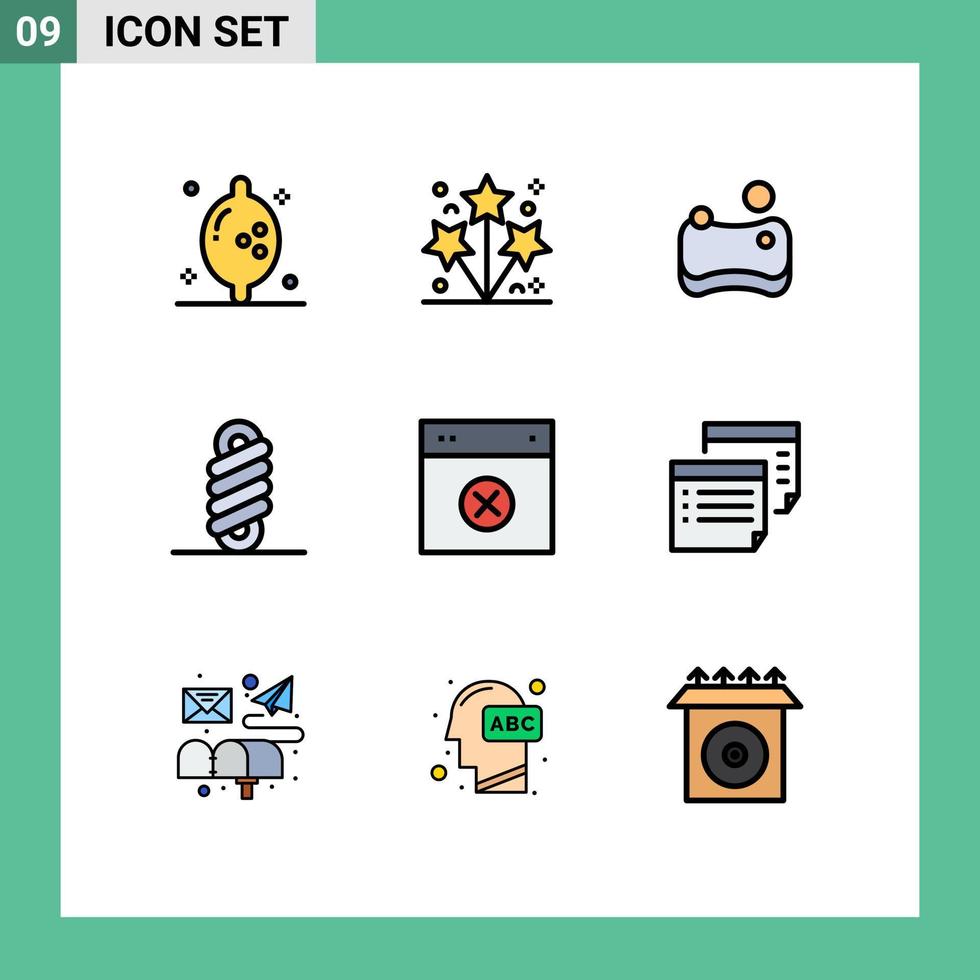 9 Thematic Vector Filledline Flat Colors And Editable Symbols Of Ui