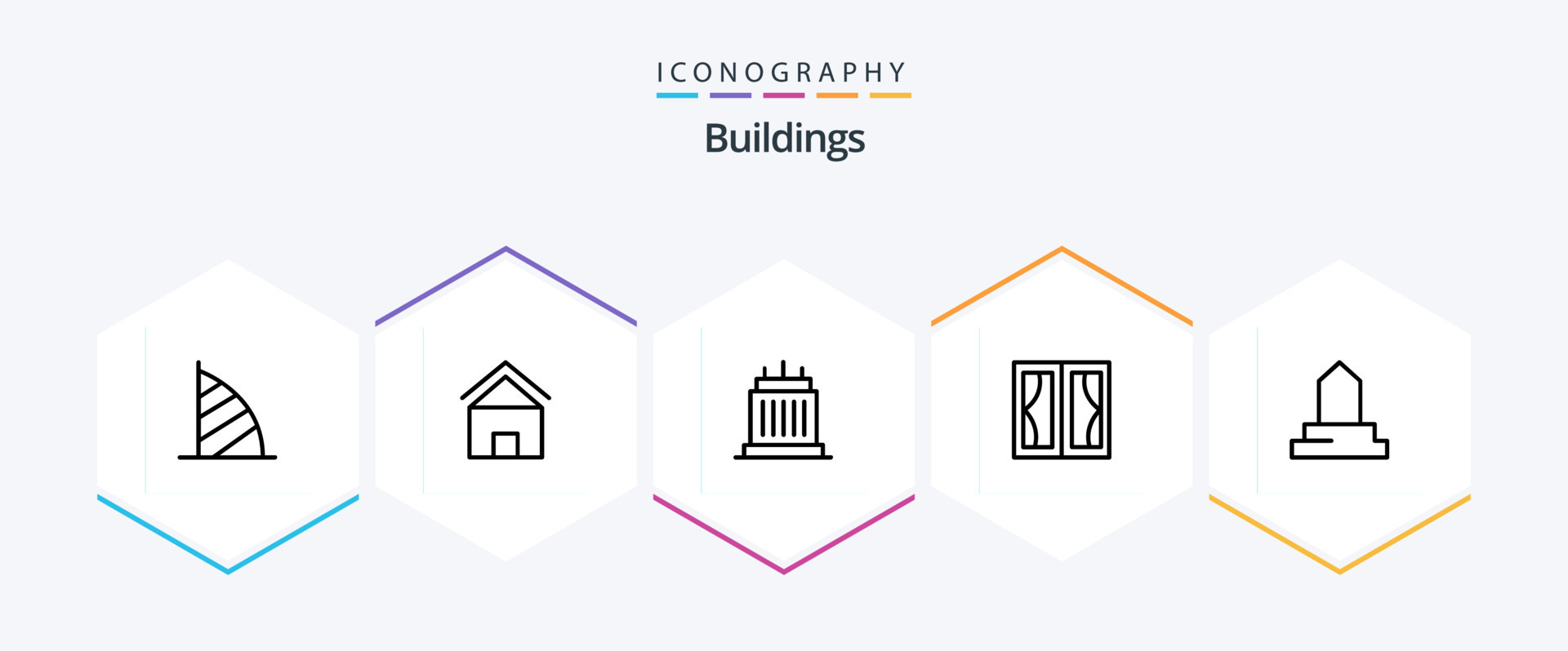 Buildings 25 Line icon pack including furniture. buildings. house. real ...