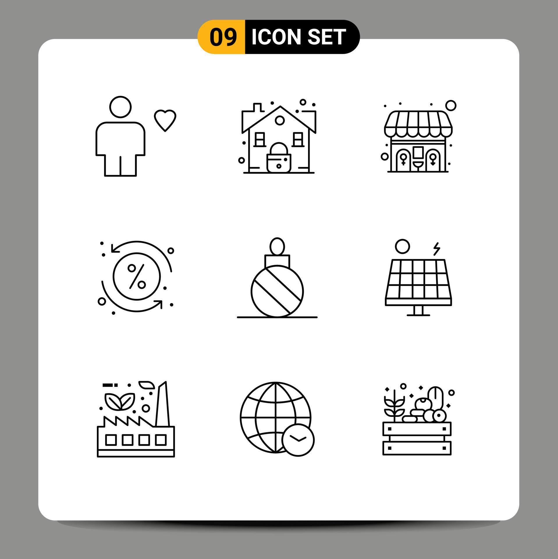 9 Thematic Vector Outlines And Editable Symbols Of Christmas