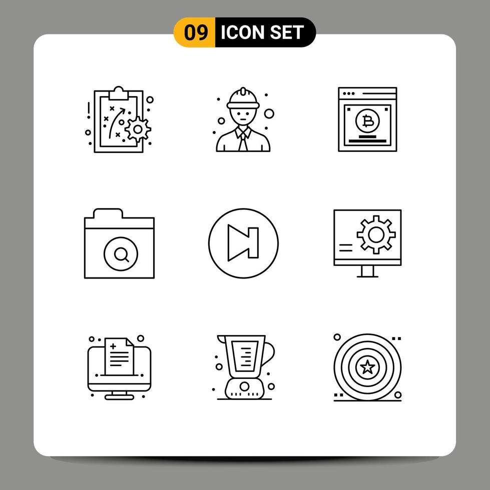 Outline Pack Of 9 Universal Symbols Of Develop Next Method Multimedia Find Editable Vector