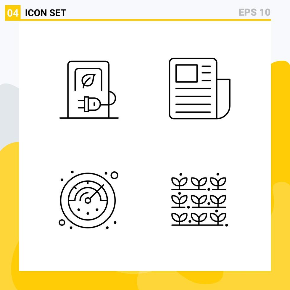 4 Thematic Vector Filledline Flat Colors And Editable Symbols Of Car