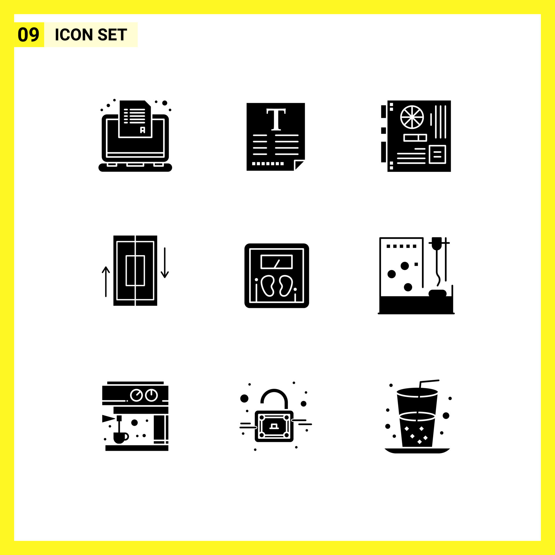 User Interface Pack Of 9 Basic Solid Glyphs Of Phone Synchronization