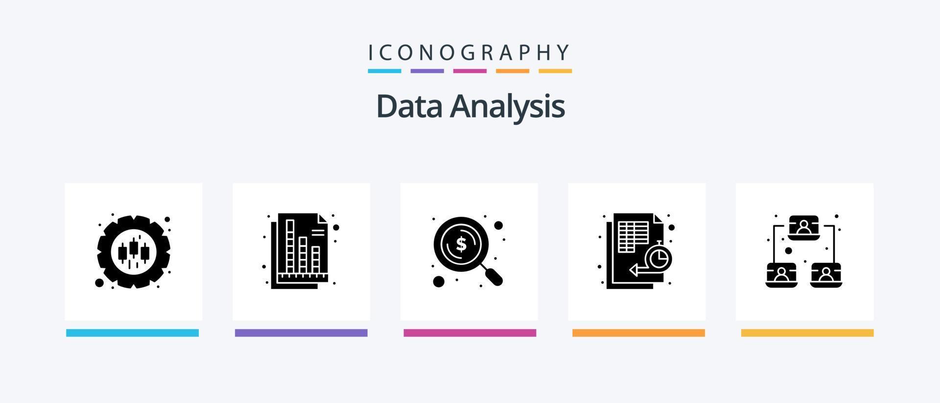 Data Analysis Glyph 5 Icon Pack Including timeline. management. graph ...