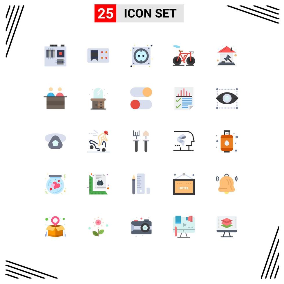 25 User Interface Flat Color Pack Of Modern Signs And Symbols Of Real Estate House Hardware Home