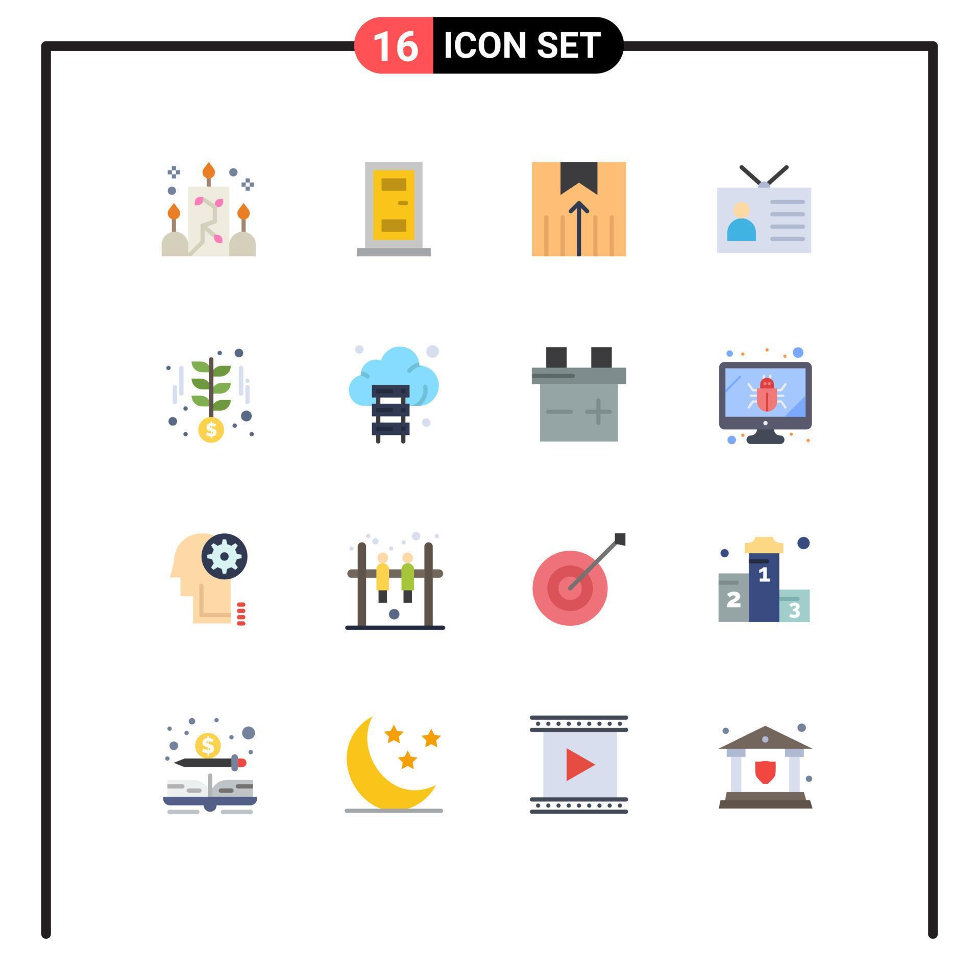 Stock Vector Icon Pack Of 16 Line Signs And Symbols For Investment Vintage Logistic Retro