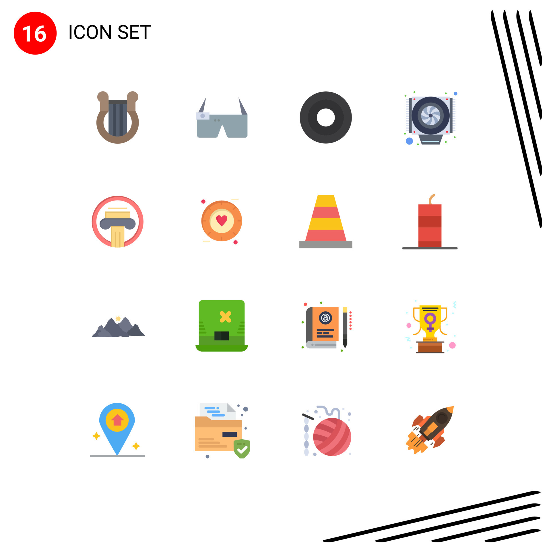 16 Thematic Vector Flat Colors And Editable Symbols Of Architecture Fan Smart Cooler User