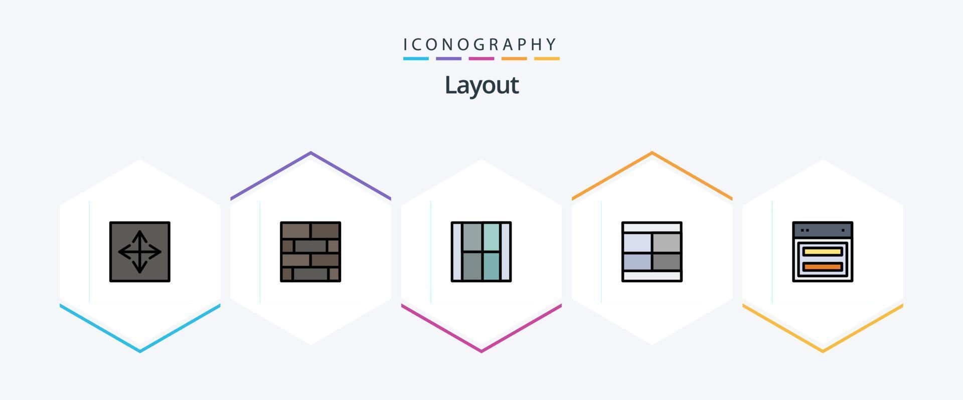 Layout 25 Filledline Icon Pack Including Web Layout Strategy Design