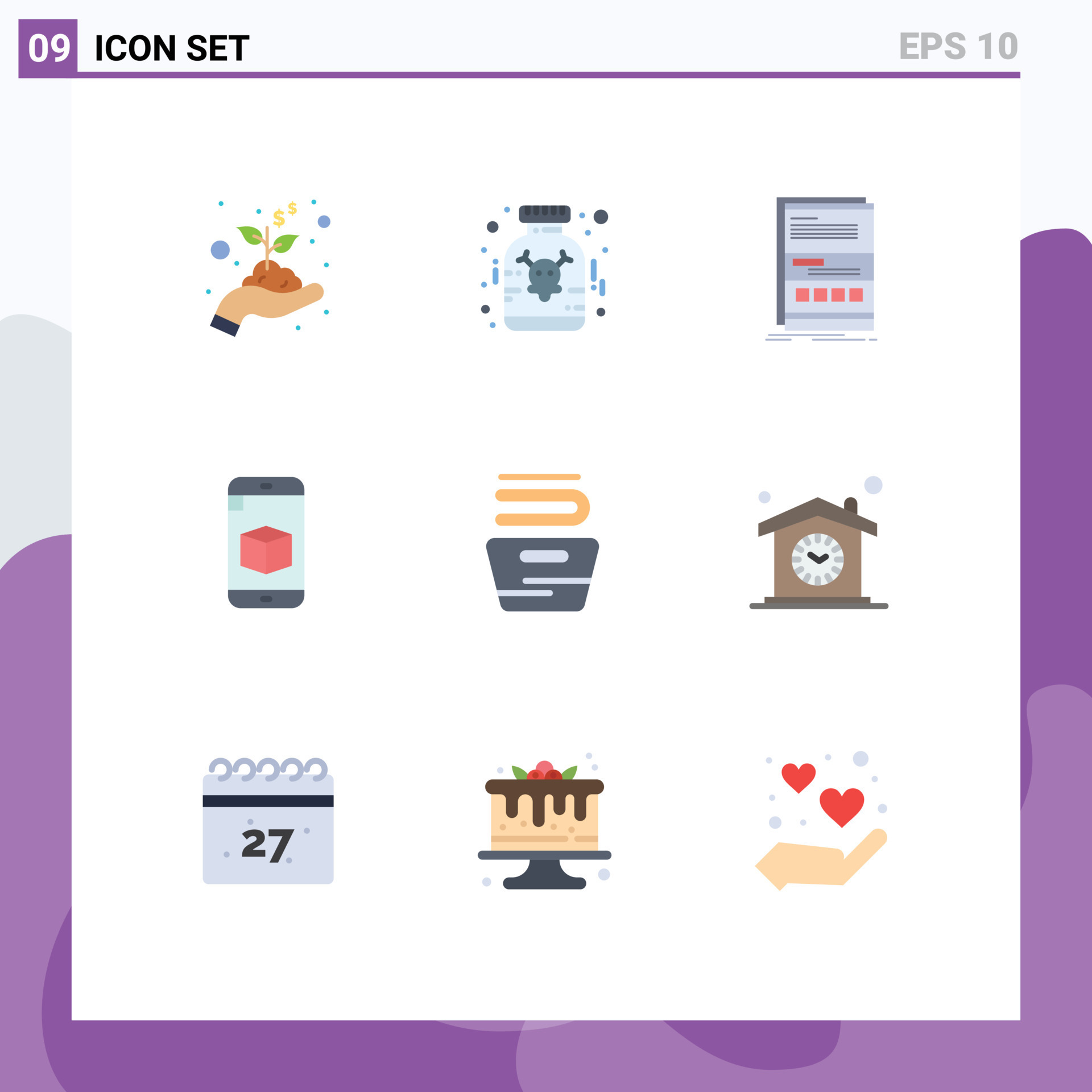 Set Of 9 Modern Ui Icons Symbols Signs For Clothes Technology Dynamic