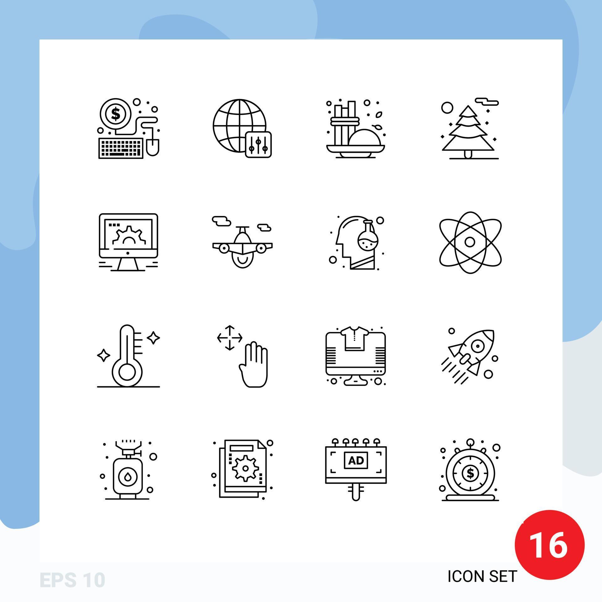 Stock Vector Icon Pack of 16 Line Signs and Symbols for web settings ...