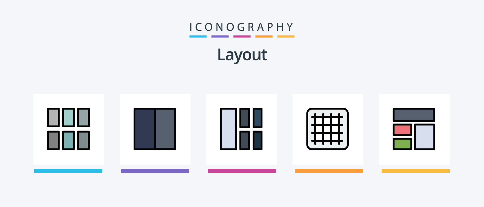 Layout Line Filled 5 Icon Pack Including . layout. interface. calendar. layout. Creative Icons ...